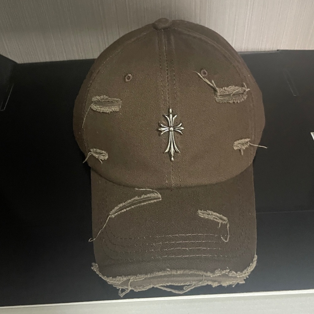 Chrome Hearts Frayed Brown Baseball Cap - Gem